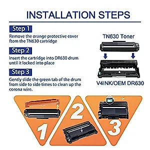 (4 Pack, Black) TN630 Compatible TN-630 Toner Replacement for Brother HL-L2300D HL-L2320D HL-L2360DW MFC-L2680W MFC-L2700DW MFC-L2720DW MFC-L2740DW DCP-L2520DW DCP-L2540DW Printer, by Sold Beryink