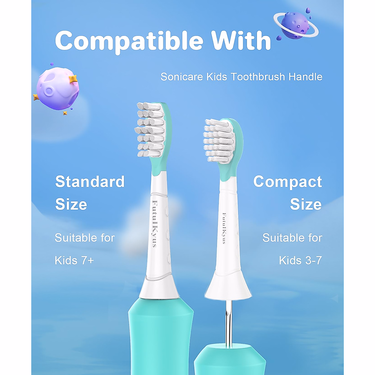 Kids Replacement Heads for Philips Sonicare: 7+ Child Soft Electric Toothbrush Standard Children Brush Head for Boy Girl, Pink & Blue 4 Pack