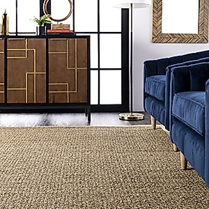nuLOOM Elijah Natural Seagrass Farmhouse Runner Rug, 2' 6" x 6', Beige