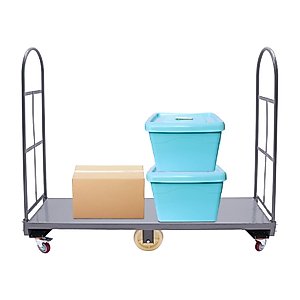 YIYIONCE U-Boat Cart 2000LBS Heavy-Duty Platform Truck Narrow Storage Cart Steel U-Boat Platform Truck Dolly with 6 Casters Industrial Hand Trucks for Warehouse | US Stock (51" L x 16" W x 65" H)