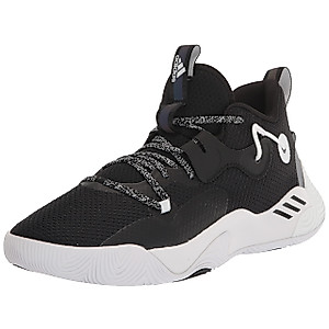 adidas Unisex Harden Stepback 3 Basketball Shoe, Core Black/White/Core Black, 7.5 US Men