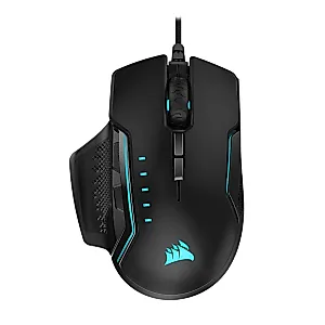 Corsair Glaive PRO - RGB Gaming Mouse - Comfortable & Ergonomic - Interchangeable Grips - 18,000 DPI Optical Sensor - Black