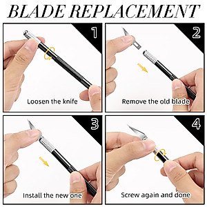 JTIEO Exacto Knife Set,74 Pack Hobby Knife with 4 Upgrade Sharp Hobby Knives and 70 Spare Exacto Knife Blades for Art,Stencil,Scrapbooking (Black)