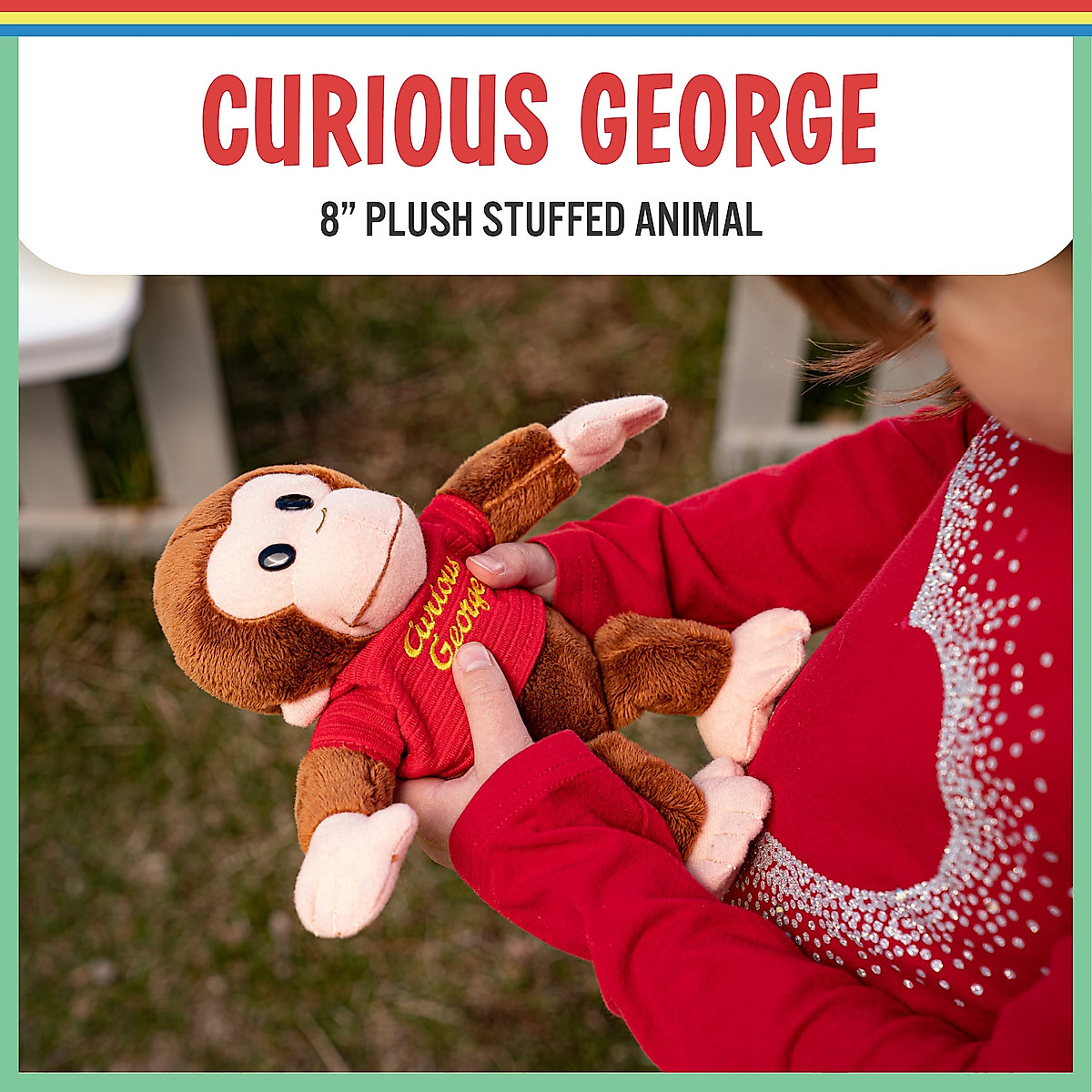 KIDS PREFERRED Curious George Monkey Plush - Classic 8" Stuffed Animal, (91720)