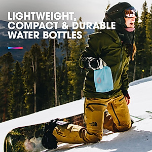 HydraPak Stow (500ml, 17oz) - Collapsible Water Bottle - Ultralight & Packable Travel Bottle, Flexible Ski, Hike, Bike or Climb Squeeze Flask - Mammoth Grey