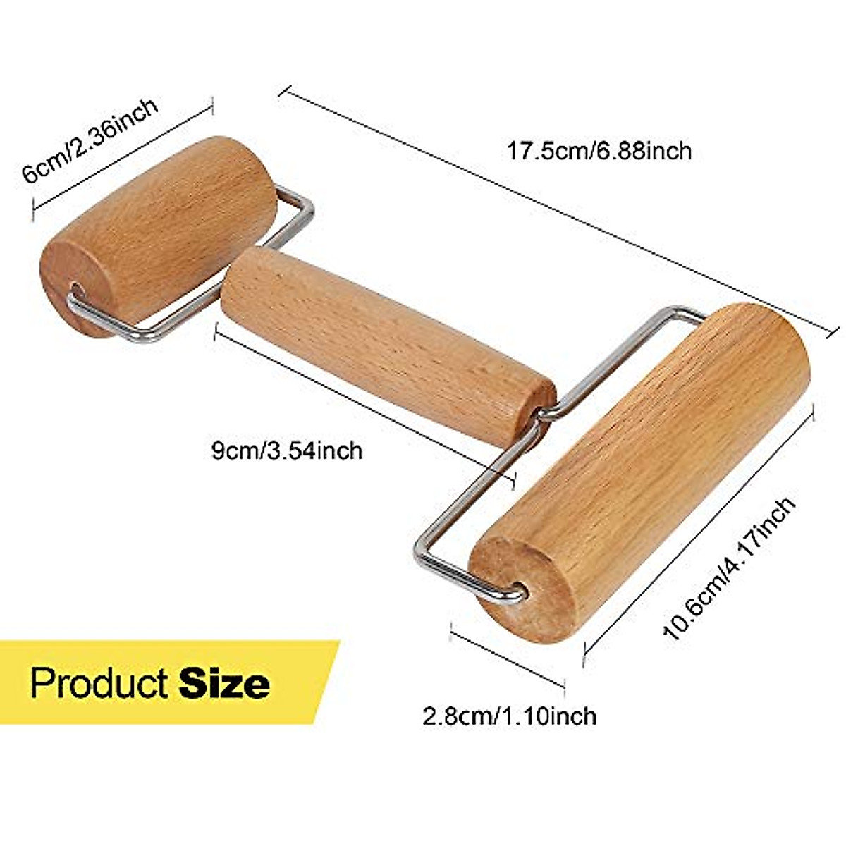 LEOBRO 5D Diamond Painting Tools Wooden Roller, 2 in 1 Design Wooden Roller for Diamond Painting Rhinestone Embroidery, Craft Clay, Ceramic & Pottery Clay