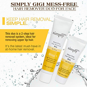 Simply GiGi Mess-Free Facial Hair Removal Cream and Soothing Balm Duo, For All Skin Types, 2-pc