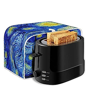 Gomyblomy Van Gogh's Starry Night 4 Slice Toaster Dust Cover Bread Toaster Oven Dustproof Cover Kitchen Bakeware Protector Dustproof Fingerprint Protection