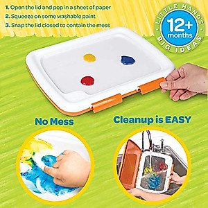 Crayola Washable Finger Paint Station, Less Mess Finger Paints for Toddlers, Kids Gift