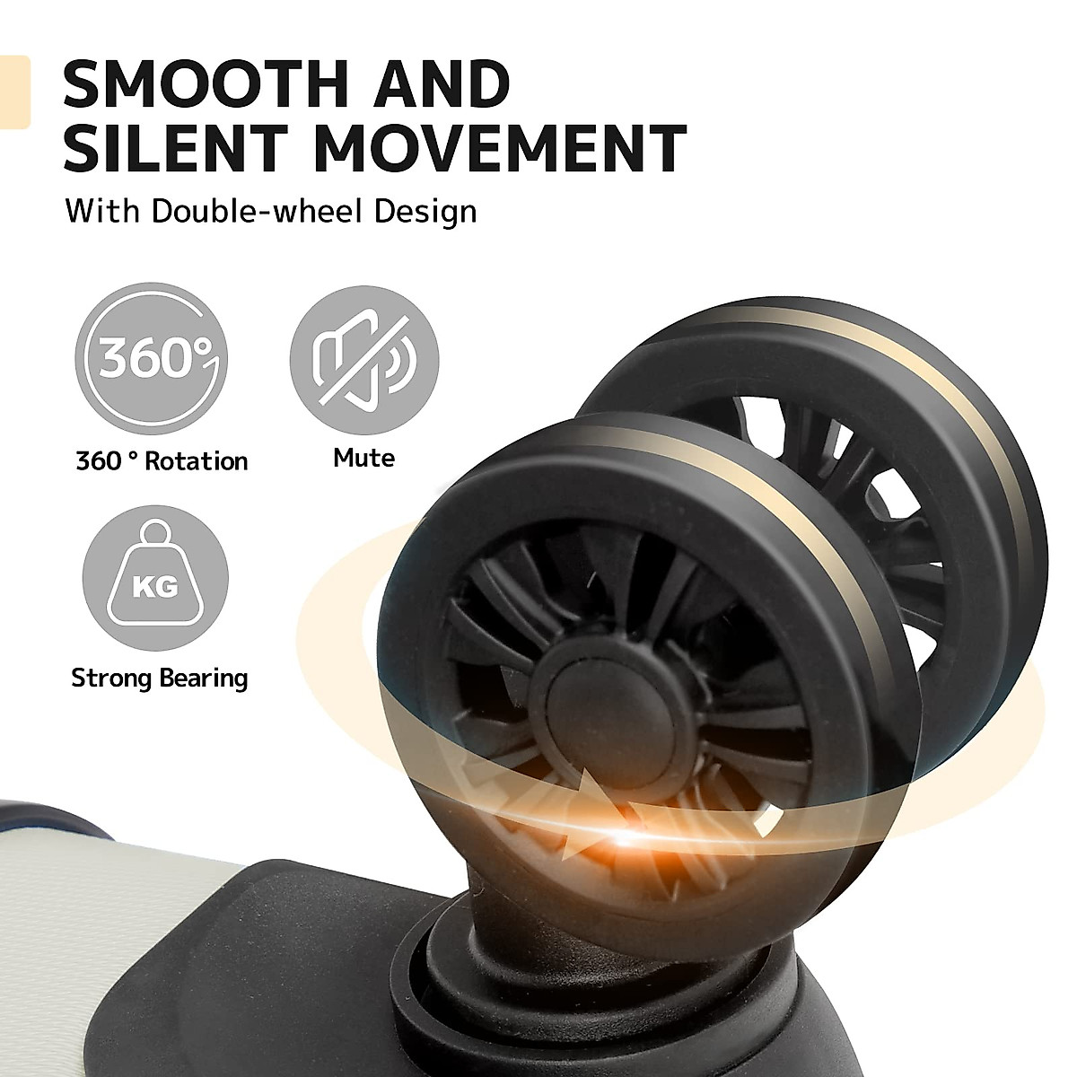 AnyZip Luggage PC ABS Hardside Lightweight Suitcase with 4 Universal Wheels TSA Lock Carry-On 20 Inch White