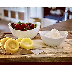 Partito Bella Stackable Porcelain Bowl Set - White Large and Medium Serving Bowls for Cereal, Soup, Noodles or Ice Cream - Made of Pro-Grade Porcelain for Easy Clean Up