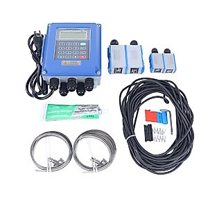 TUF-2000B Ultrasonic Flow Meter Flowmeter Liquid Water Flow Control Meter DN20-700mm Flowmeter Counter with TS-2 &TM-1 Clamp-on Transducers IP67 (TUF-2000B with TS-2 &TM-1 Transducer)