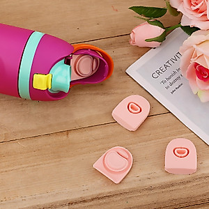 4pcs Replacement Stopper Compatible with Owala FreeSip 24oz 32oz, Water Bottle Top Lid Gasket for Owala 19/24/32/40oz Seal Bottle Cap Mouth Stopper Part Silicone Plug Accessories BPA-Free (Pink)