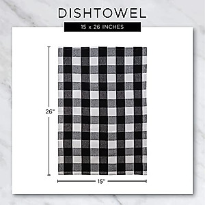 DII Basic Terry Collection Waffle Dishtowel Set, 15x26, Solid Black, 4 Piece