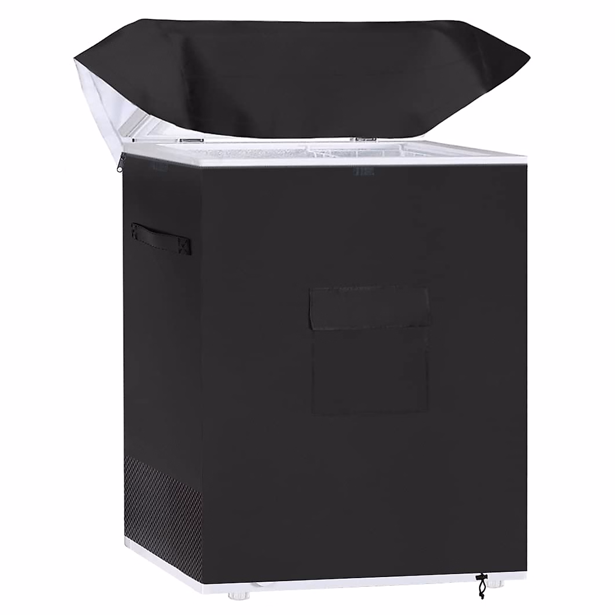 Dalema Chest Freezer Cover Waterproof,Deep Freezer Covers for Outside,Outdoor Chest Freezer Covers for Outside 5.0 Cubic Feet Freezer,Top with Zipper to Open(28"L x 23"W x 34"H,Black).