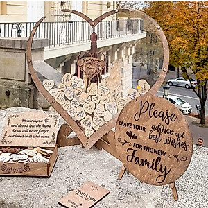 Personalized Wedding Guest Book Wedding Drop Box Wooden Rustic Wedding Decor Alternative Guest Book Wedding Ideas Wedding Heart Guest Drop Box Alternative Guest Book Frame with Hearts by WeddingByEli