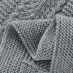 Hadetoto Baby Blanket Soft Knit Swaddle Receiving Blankets Crochet Cosy Warm Cellular Blanket Baby for Newborn Boy and Girl (Grey718)