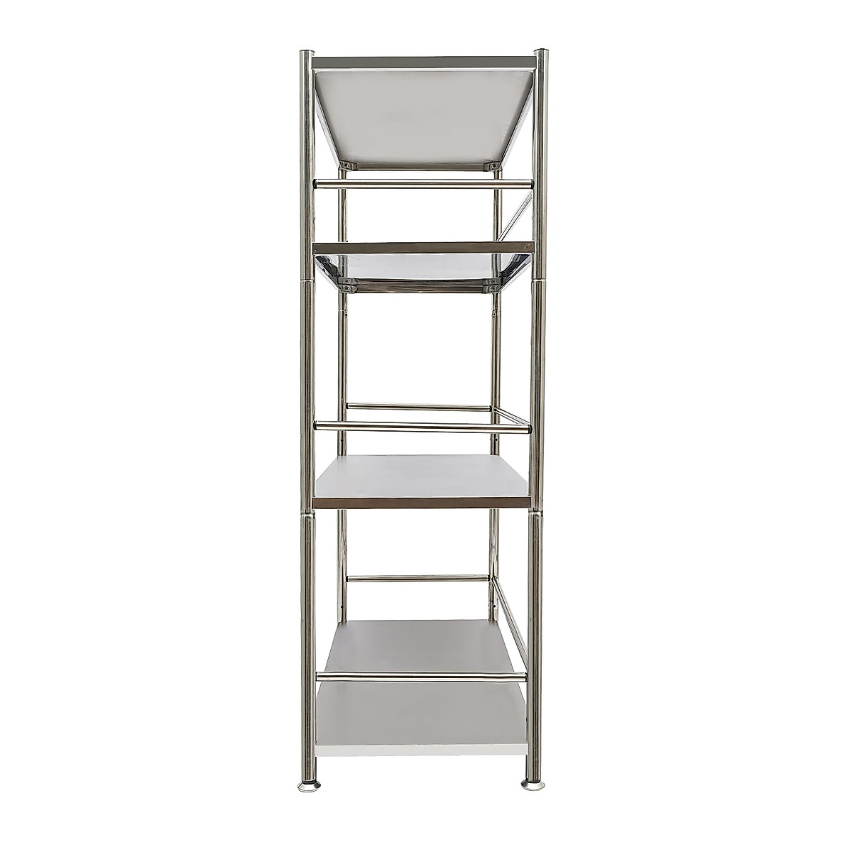 4 Tier Metal Storage Shelves Stainless Steel Storage Racks and Shelving Heavy Duty Metal Shelf Storage Organizer Rack for Kitchen, Garage, Home, Office, Garden