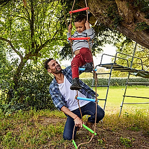 TOPNEW 12 Ninja Tree Climbing Holds for Tree Climber, Tree Climbing Kit with 6.6FT Rope Ladder for Outdoor Ninja Warrior Obstacle Course Training