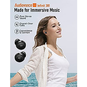 Audiovance 2 Sets Wireless Earbuds Bluetooth Headphones Ideal Gifts, Infinit 301 & Speed 301, 2 Sets Wireless Ear Buds for iPhone & Android (SPIF 301)