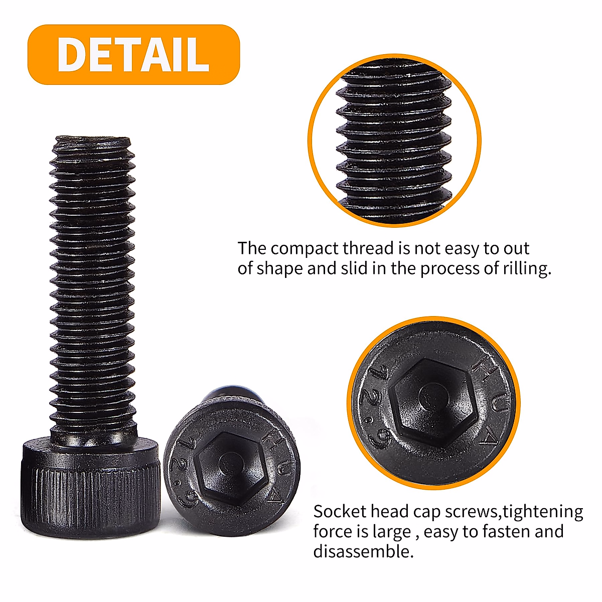 Cicidorai M4-0.7 x 12mm Socket Head Cap Screws, 12.9 Grade Alloy Steel, Black Oxide Finish, Machine Thread, Allen Socket Drive, Quantity 100