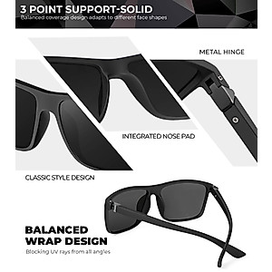 KALIYADI Polarized Sunglasses for Men and Women, Mens Sunglasses Polarized with UV Protection for Driving Fishing Golf (3 Packs)