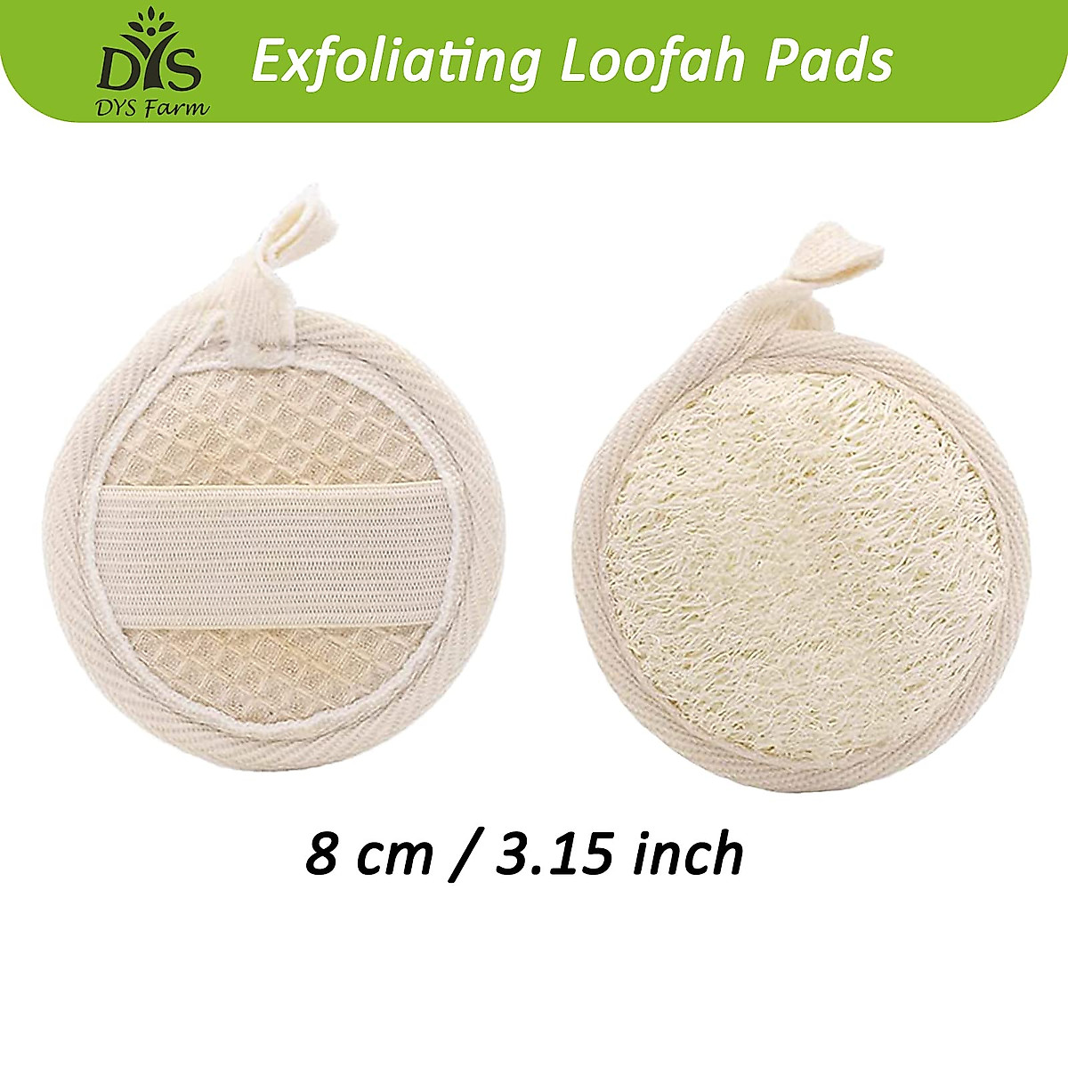 Face Loofah Pads Exfoliating Scrubber, Natural Luffa Facial Cleanser Pad Sponges Exfoliator Scrub Brush 6 Pack for Body Back Dead Skin Cleansing Washing Suitable for Men Women Bath Shower Spa Massage