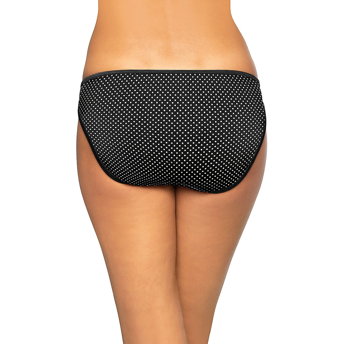 Vanity Fair Women's Illumination String Bikini Panties, Silky Stretch & Satin Trim, Premiere Dot Print, 7
