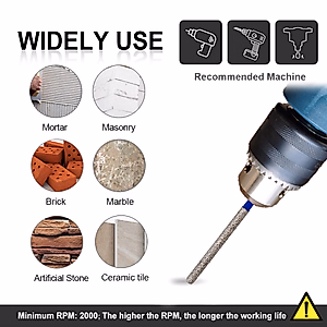 SHDIATOOL Diamond Mortar Raking Bit 7.2MMx 74MM Mortar Router for Old Mortar Blown Damaged Bricks or Natural Stone Removal Milling Bits(2 pieces)