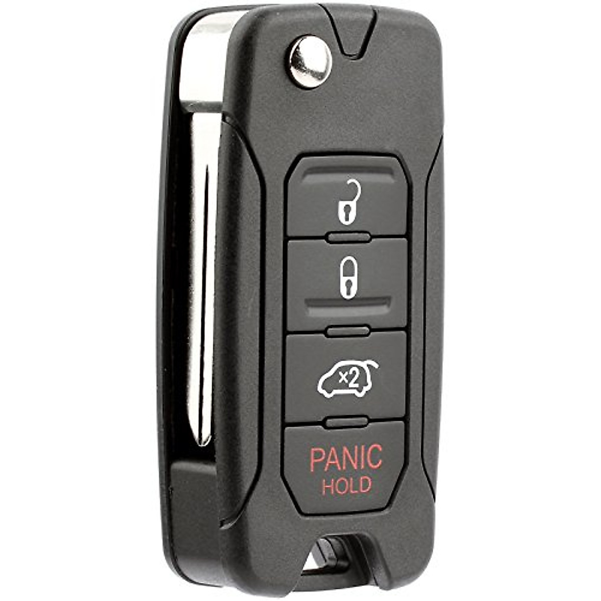 KeylessOption Keyless Entry Remote Control Car Flip Key Blade Fob Uncut Blank Chip Replacement