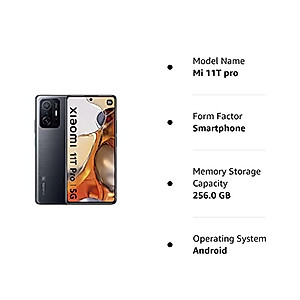 Xiaomi 11T PRO 5G + 4G Volte (256GB, 8GB) 6.67” 108MP Triple Camera, NFC Dual SIM (Not Compatible Verizon Sprint Boost Metro Cricket) GSM Unlocked Global (w/Fast Car Charger Bundle) (Meteorite Gray)