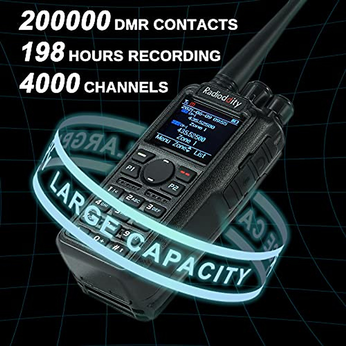 Radioddity GD-AT10G DMR Handheld Ham Radio 10W Digital Analog Long Range (UHF Only) with GPS APRS, 3100mAh Rechargeable Battery, Work with Hotspot