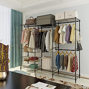 Closet System Organizer White With Sliding Baskets-Black (Black)