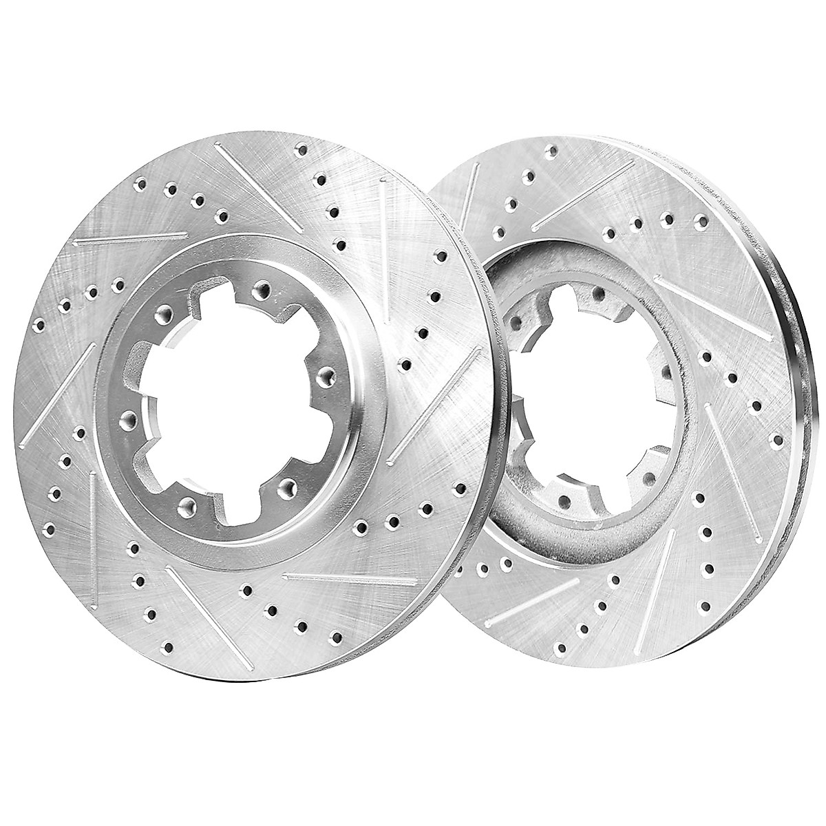 Detroit Axle - Front Brake Rotors for 1998-2003 Infiniti QX4, 2000-2004 Nissan Pathfinder Drilled & Slotted Brake Rotors 1999 2001 2002 Replacement Brakes: 11.8" inch Rotors