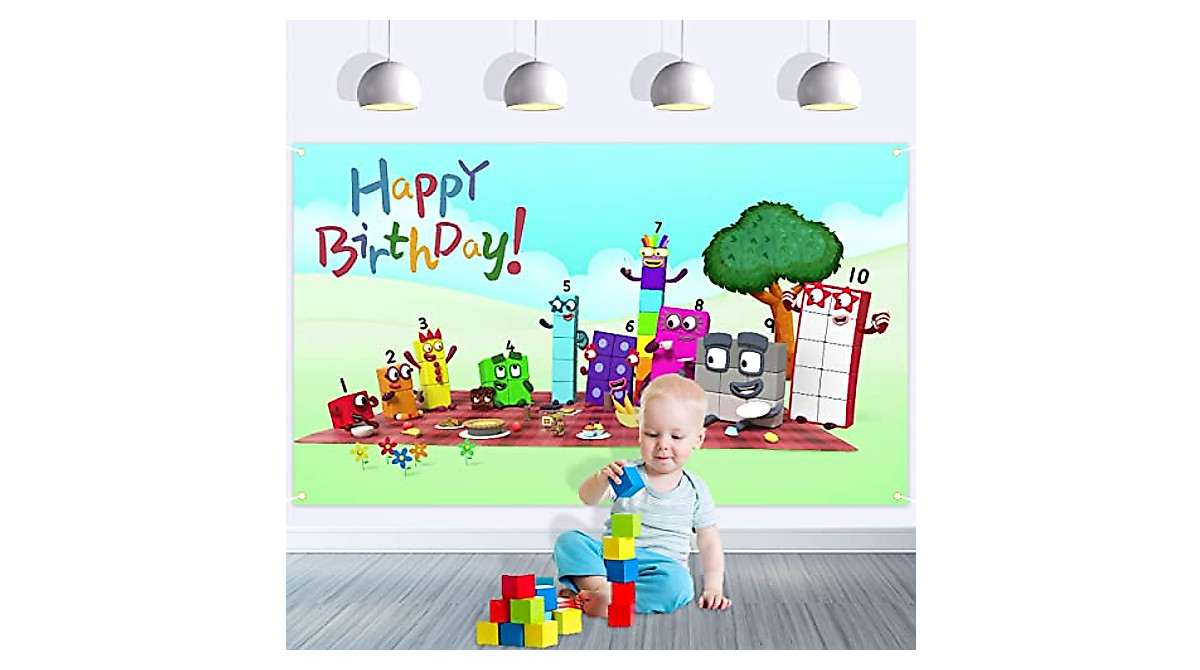 Numberblocks Backdrop - 5x3ft Birthday Party Decoration