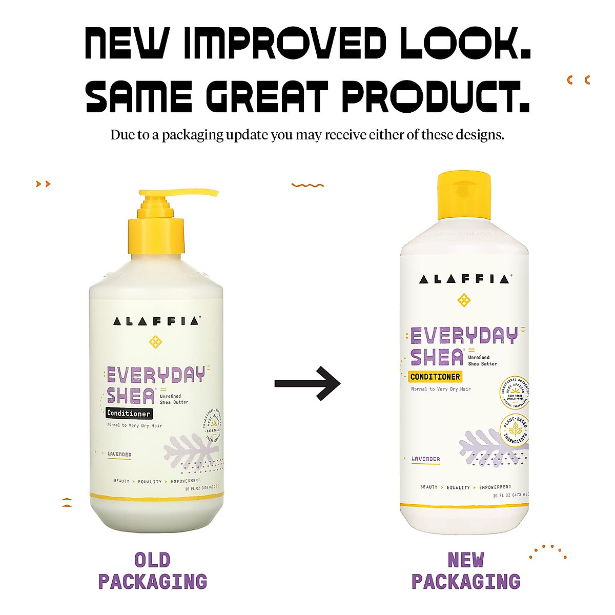 Alaffia EveryDay Shea Conditioner - Normal to Very Dry Hair, Moisturizing Support to Balance pH for Protected, Luxurious Locks with Shea Leaf and Butter, Fair Trade, Lavender, 16 Fl Oz