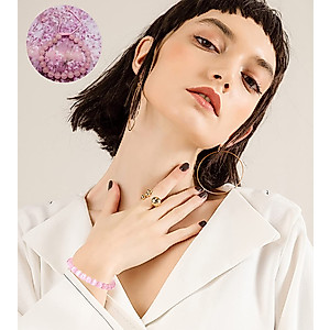 SONNYX 10PCS 8mm Semi-Precious Gemstone Bracelets Set Natural Stone Bracelets for Women Men Round Beaded Adjustable Stretch Crystal Bracelets