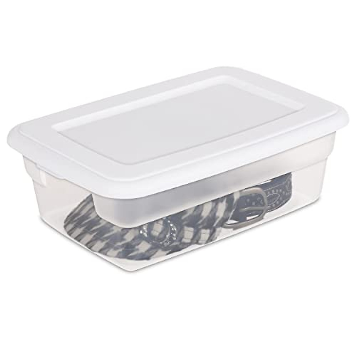 oky 12 Qt. Storage Box Plastic, White,16.88x11.50x5.88 Inches