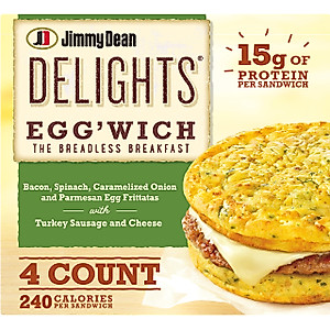 Jimmy Dean Delights Bacon, Spinach, Onion Egg'wich, 4 Count