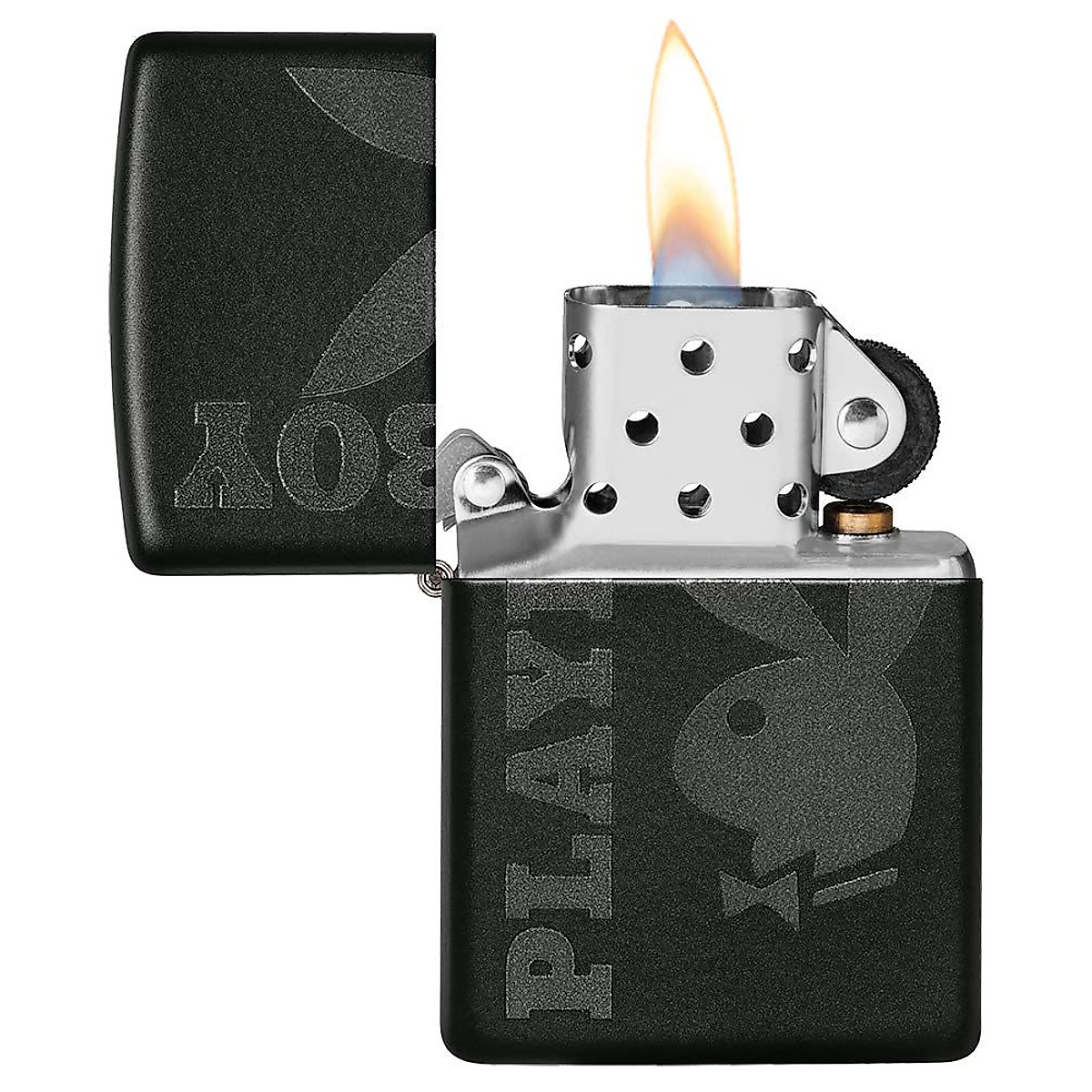 Zippo Playboy Black on Black Matte Pocket Lighter