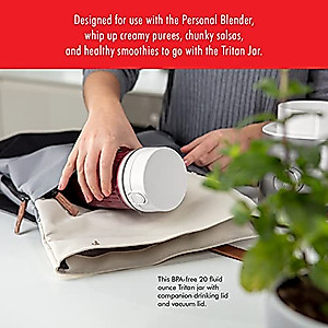 ZWILLING Enfinigy Personal Blender Jar with Drinking Lid and Vacuum Lid - White