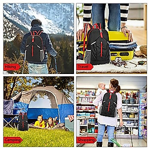 AMO NENES 25~30L Lightweight Hiking Backpack, Foldable Waterproof Packable Backpack for Travel Camping Outdoor Hiking Daypack (Black)…