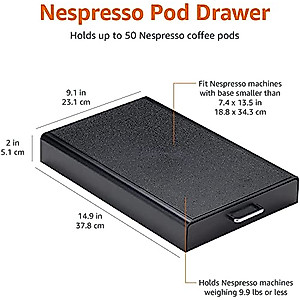 Amazon Basics Nespresso Coffee Pod Storage Drawer Holder, 50 Capsule Capacity