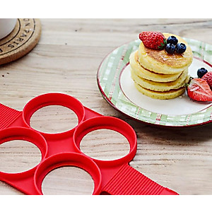 Flip N Cook Silicone Pancake Mold, Flip and Cook Pancake Maker, Flip and Cook Silicone Pancake Maker, Flip'n'cook Silicone Pancake Mold. (2pcs-round+heart)