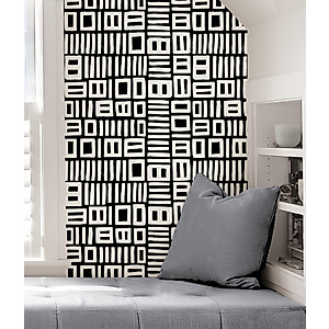 Black Pepper Paperie BPS4058 Traverse Peel & Stick Wallpaper, Black