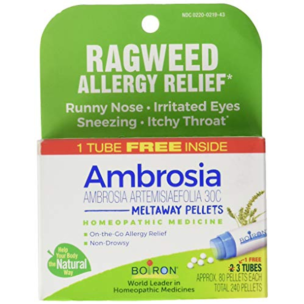 Boiron Ambrosia Ragweed Allergy Relief 30C Bonus Pack, 80 Count (Pack of 1)