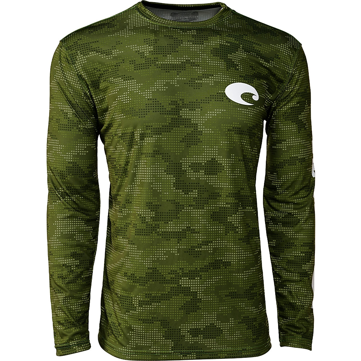 Costa Del Mar Tech Dot Matrix Performance Long Sleeve Shirt, Green, Large