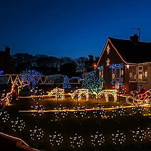 perzoe Outdoor Decorative Solar Cherry Blossoms Light - Solar Powered 20LED Memory Modeling Copper Wire Garden Decorative Lights for Patio Lawn Christmas Birthday Party Decor(2 Pack) (Warm White)