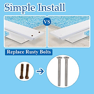 DB-TB-M White Diving Board Mounting Kit Replacement for Two Hole Residential Diving Boards