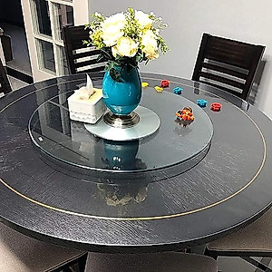 Lazy Susans Turntable 10mm Tempered Glass Lazy Susan Turntable, Round Large Tabletop Serving Plate With Aluminum Alloy Silent Bearing,360° Rotation, Comfortable Dining Experience (Color : Gold, Size